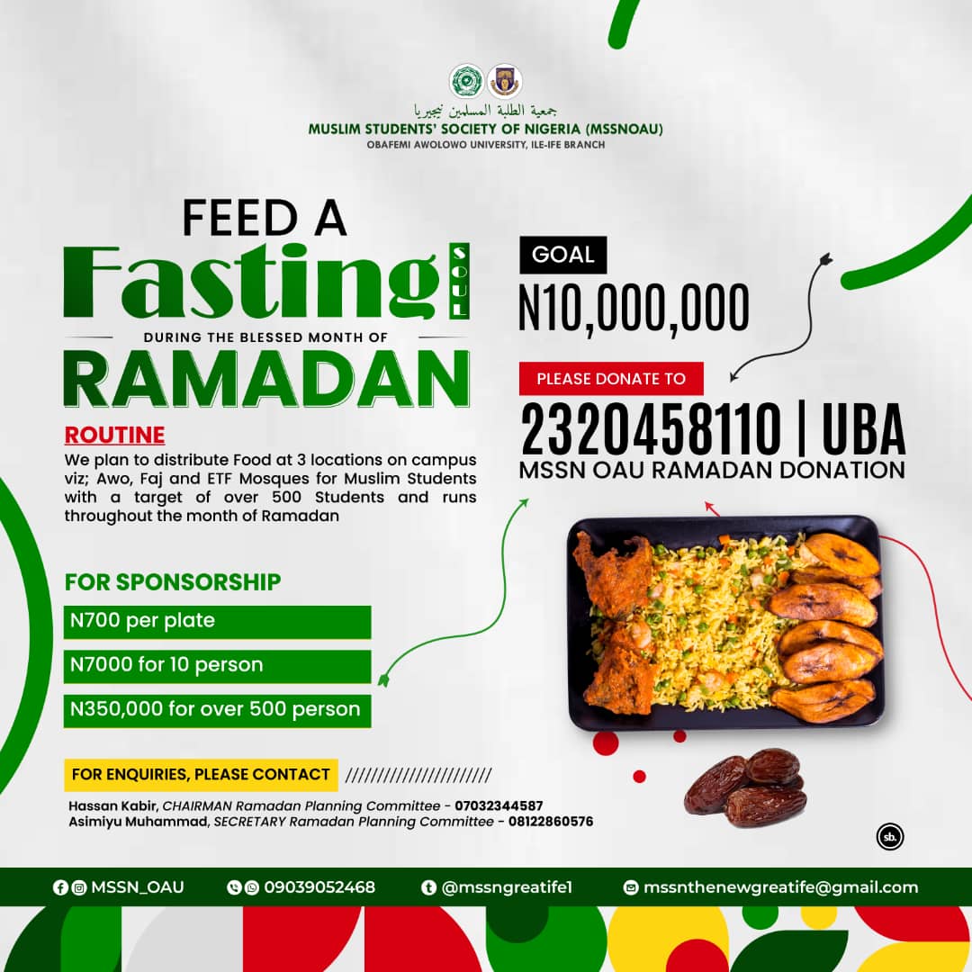 OAU Muslim Community Lauds MSSN's Ramadan Feeding Program - A Testament ...